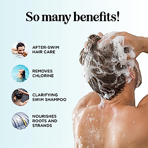 After Swim Shampoo and Conditioner Set - Chlorine Shampoo and Conditioner for Swimmers with Tea Tree and Rosemary Oil - Clarifying Shampoo for Hard Water Chlorine and Saltwater with Replenishing Oils