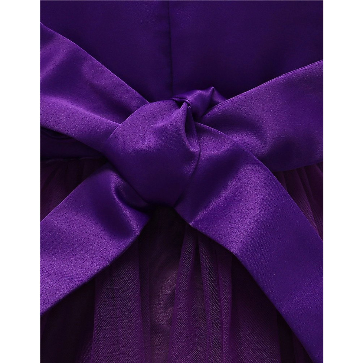 Pageant Dresses for Girls 7-16 Special Occasion Tops Sleeveless Knee Length Little Girl Dresses Size 5 6 for Wedding Party Princess Pageant Elegant Lace Tutu Tulle Ball Gown (Dark Purple, 8)