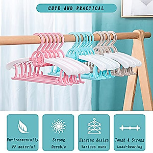 Baby Hangers 20pcs Adjustable Non-Slip Children Baby Nursery Closet Hangers Children Coat Hanger Extendable Laundry Infant Hangers for Girl Boy Toddler Child Newborn Laundry Gifts(20 pcs, Brown+Green)