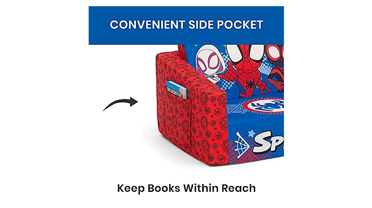 Marvel Spidey Kids’ Flip-Out Chair | 2-in-1 Convertible Lounger