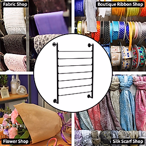 ikare Ribbon Storage Organizer,Wall Mounted Ribbon Organizer,Wrapping Paper Rack,7-Layer Metal Ribbon Storage for Craft Room,Flower Shop,Christmas Gift Wrapping Paper