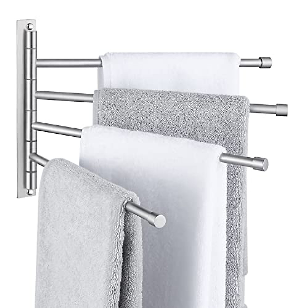 KES Bathroom Towel Bar 13.8 Inch Swing Arm Wall Mount Swing Out 4-Arm Towel Holder, SUS304 Stainless Steel Brushed Finish, A2102S4-2