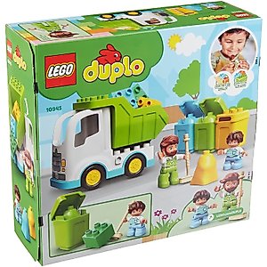 LEGO DUPLO Town Garbage Truck and Recycling 10945 Educational Building Toy; Recycling Truck for Toddlers and Kids; New 2021 (19 Pieces)