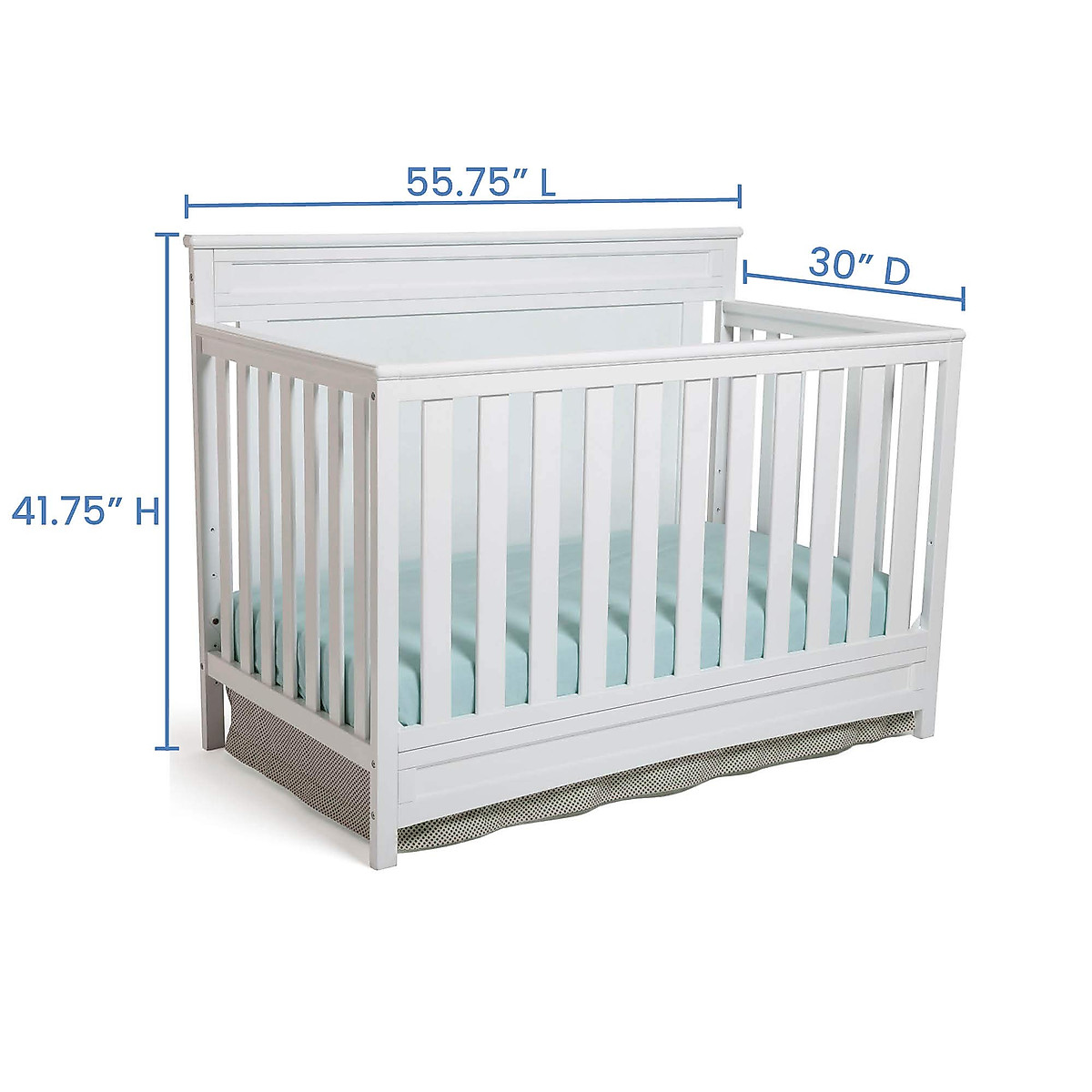 Delta Children Princeton 4-in-1 Convertible Baby Crib, White