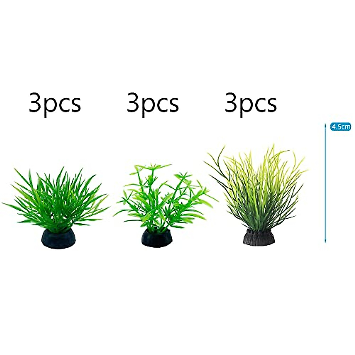 Smoothedo-Pets Aquarium Plants Fish Tank Decorations Plastic Artificial Plant Goldfish Waterscape Fish Hides Classic Aquatic Plants (Green Set)