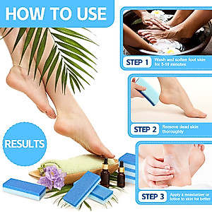 24 Pieces Foot Pumice Stone for Feet Skin Callus Remover and Scrubber Hard Skin Foot Scrubber for Dead Skins, 2 in 1 Double Sided Hard Skin Callus Remover Scrubber Pedicure Exfoliate Tool, Blue