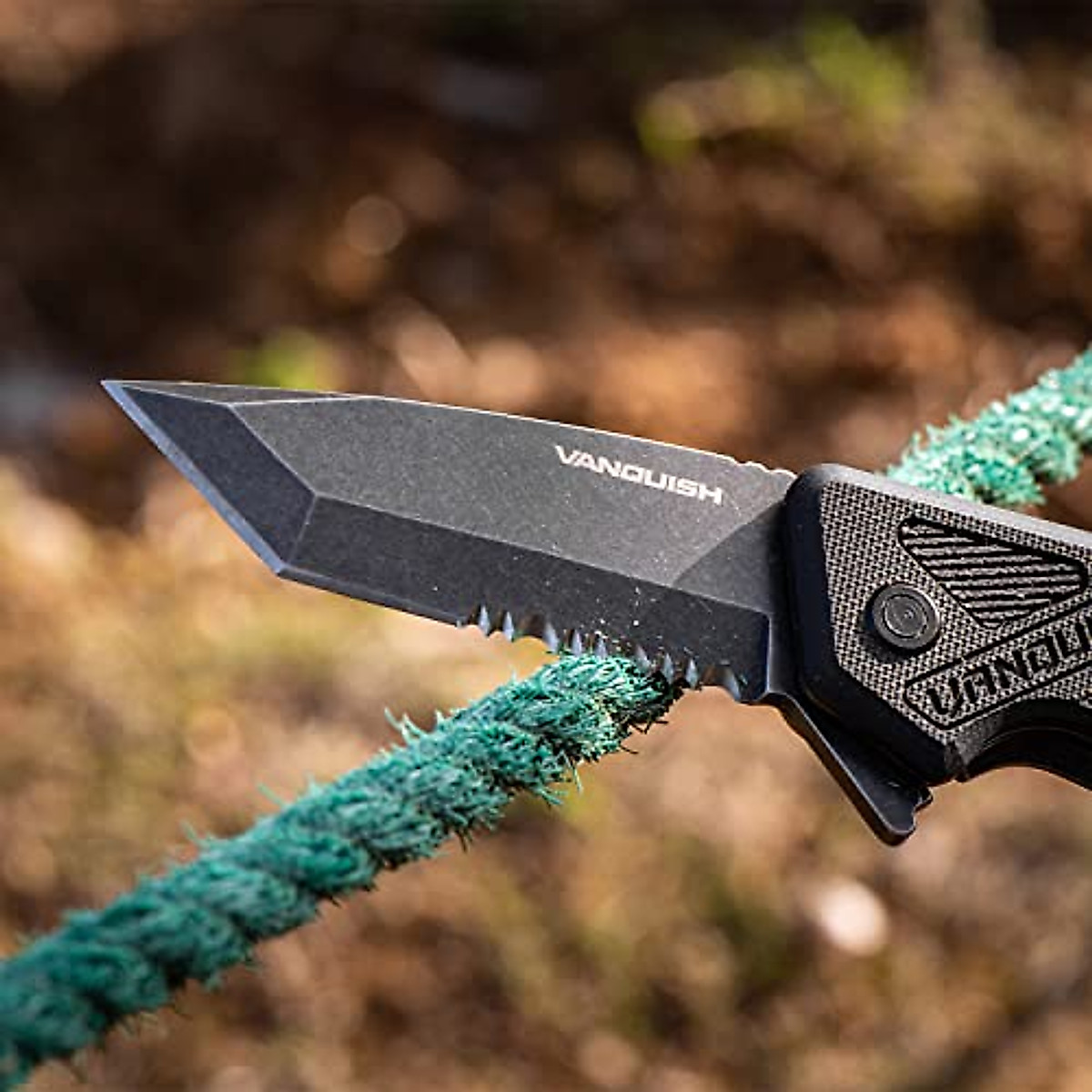 VANQUISH Folding Pocket Knife with 3 Inch Serrated Steel Blade for Survival Hunting Camping Fishing Hiking Adventure Self Defense Small Utility Pocket Knives with Clips for Men/Women Dad Husband(6052)