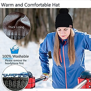 TEASTAR Wireless Music Hat for Women Beanie with Headphones Winter Beanie Hat with Speaker Mic Music Beanie Mens Womens for Teenage Girls Boys Teen Guys Christmas Black