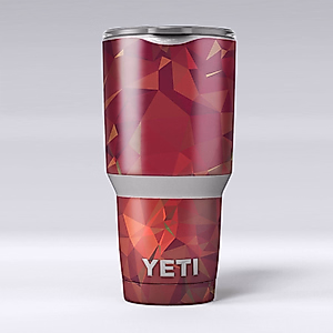 Design Skinz Red Geometric V2 - Skin Decal Vinyl Wrap Kit Compatible with The Yeti Rambler Cooler Tumbler Cups