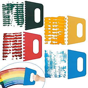 16 Pack Plastic Paint Scrapers Kit Textured Art Tools Texture Tools for Plaster Art Paint Scrapers,Scraper Tool for Texture Art on Canvas