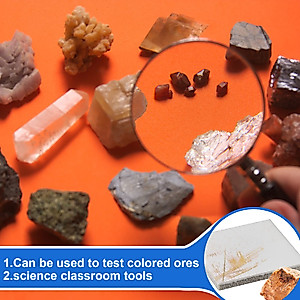 24 Pcs White Streak Plates for Mineral Kit Test Streak Geology Tools Hardness Test Kit Science Supply for Rock Test Specimens Science Classrooms Labs, 1.9 x 1.9 Inches