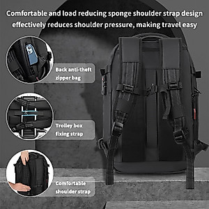Vacpack Backpack, Air Backpack With Pump, 60L Expandable Backpack with Vacuum Compression, Anti Theft Vacpack Travel Vacuum Backpack (black)
