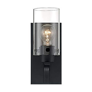 Nuvo 60/7271 Sommerset 1-Light Vanity Fixture with Clear Glass - Matte Black Finish
