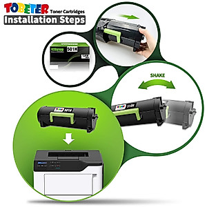 ToBeter 501H 50F1H00 High Yield Remanufactured Toner Cartridge for Lexmark MS310, MS312, MS315, MS410, MS415, MS510, MS610 Printer (up to 5,000 Pages)