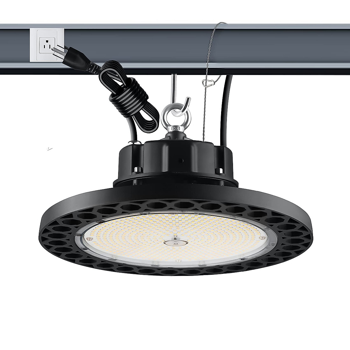 SERWING LED High Bay Light 150W, Super Bright led Shop Light 21,000LM Daylight, IP66 Waterproof Commercial Warehouse Area Light, 1-10V Dimmable High Bay Shop Light1