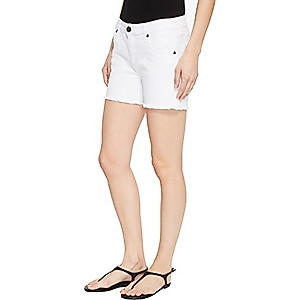 KUT from the Kloth Gidget Fray Jean Shorts Optic White 8 4
