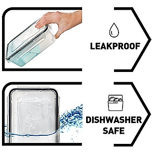 fullstar (12 Pack Food Storage Containers with Lids - Black Plastic Food Containers with Lids - Plastic Containers with Lids - Airtight Leak Proof Easy Snap Lock and BPA-Free Plastic Container Set