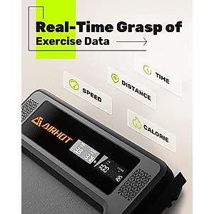 AIRHOT Walking Pad Treadmill, 2.5HP Under Desk Treadmill with Remote Control & LED Display, Quiet Desk Treadmill for Compact Space, Portable Treadmill for Home Office Use, Black