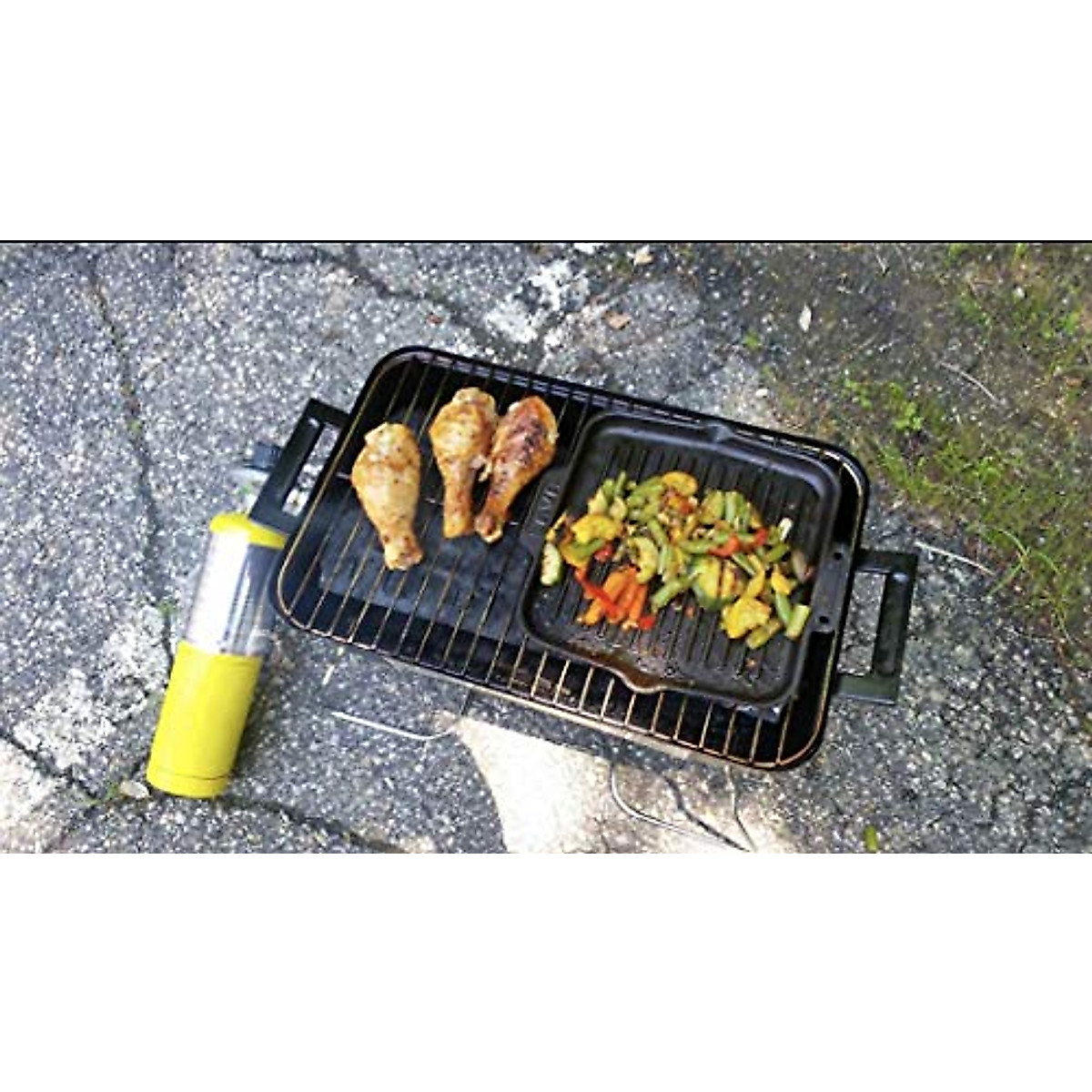 Duke Grills Omaha Go Anywhere Portable Gas Grill - Mini BBQ Propane Grill for Camping, RV, Tailgate - Cooks 8 hamburgers at once - Long Life Steel - Foldable Legs
