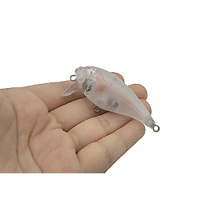 10PCS Unpainted Lure Blanks 8.11g 5.9cm with 5mm Free Fishing Eye Crankbait Baits Simulation Blank Body Clear Hard Baits Trout Salmon Minnow Lure Popper Lures Topwater Freshwater 8155