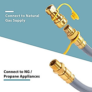 SHINESTAR 15FT 3/4-Inch Natural Gas Hose with Quick Connect Fitting, Propane to Natural Gas Conversion Kit for Construction Heaters and More NG Appliance