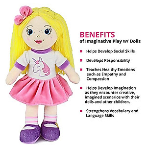 Playtime by Eimmie 14” Soft Baby Doll - Plush Rag Dolls for 2 Year Old Girls & Boys, Toddler & Infants - Washable & Sensory Fabric Body - 3pc Set