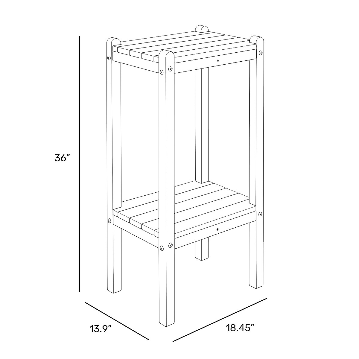 Costaelm Outdoor Side Table, 2-Tier Small Patio Coffee Tables for Outside, Outdoor End Tables for Patio, Adirondack Side Table for Outside, Outside Table for Pool, Porch, Garden, Turquoise
