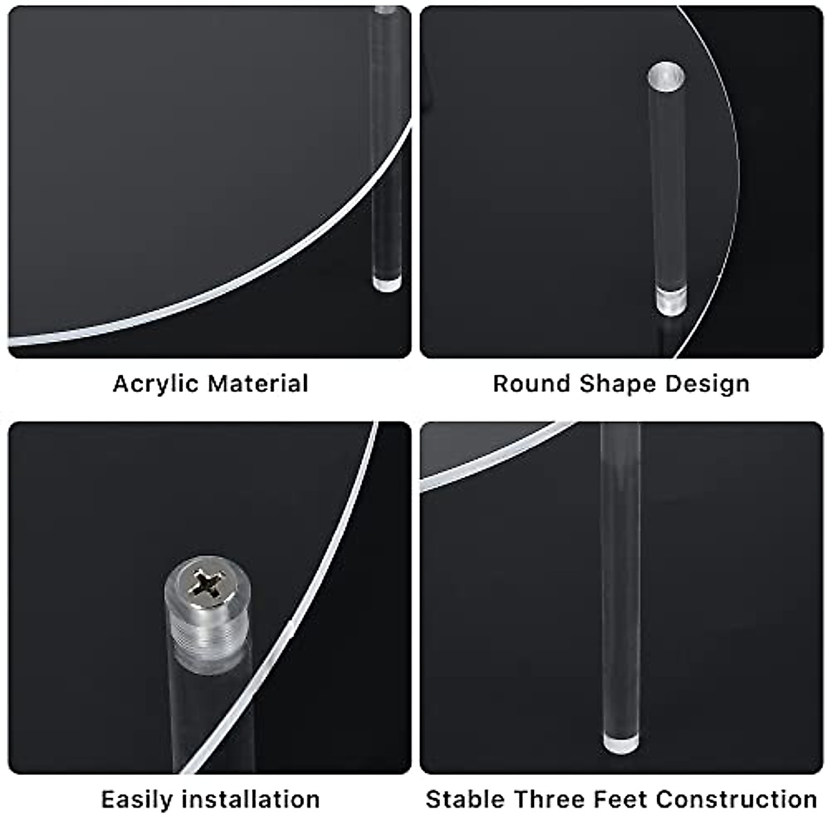 Supkiir Acrylic Cake Stand, 3Pcs Round Clear 3 Tier Cupcake Stand Cake Holder for Cupcake Dessert Cake Pizza