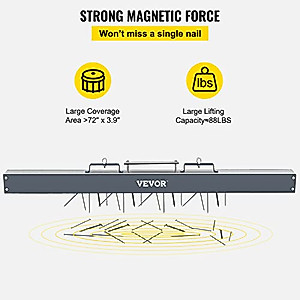 72 inches Hanging Magnet Magnetic Sweeper Tool Nail Magnet Sweeper Magnet Sweeper Magnetic Nail Sweeper Magnetic Sweepers fits Forklift