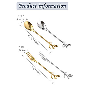 Turbokey Demitasse Espresso Spoons, 4.7 Inches Stainless Steel Mini Coffee Spoons Set of 4，Small Spoons for Dessert,Tea,Appetizer,Party Supplies (4 Spoons-Silver)