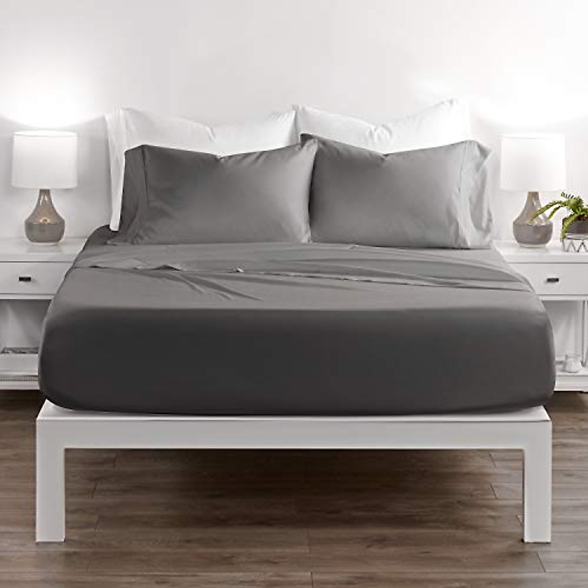 Sleep Restoration Luxury Bed Sheets with All-Natural Pure Aloe Vera Treatment - Eco-Friendly, 4-Piece Sheet Set Infused with Soothing and Moisturizing Aloe Vera - Full – Gray