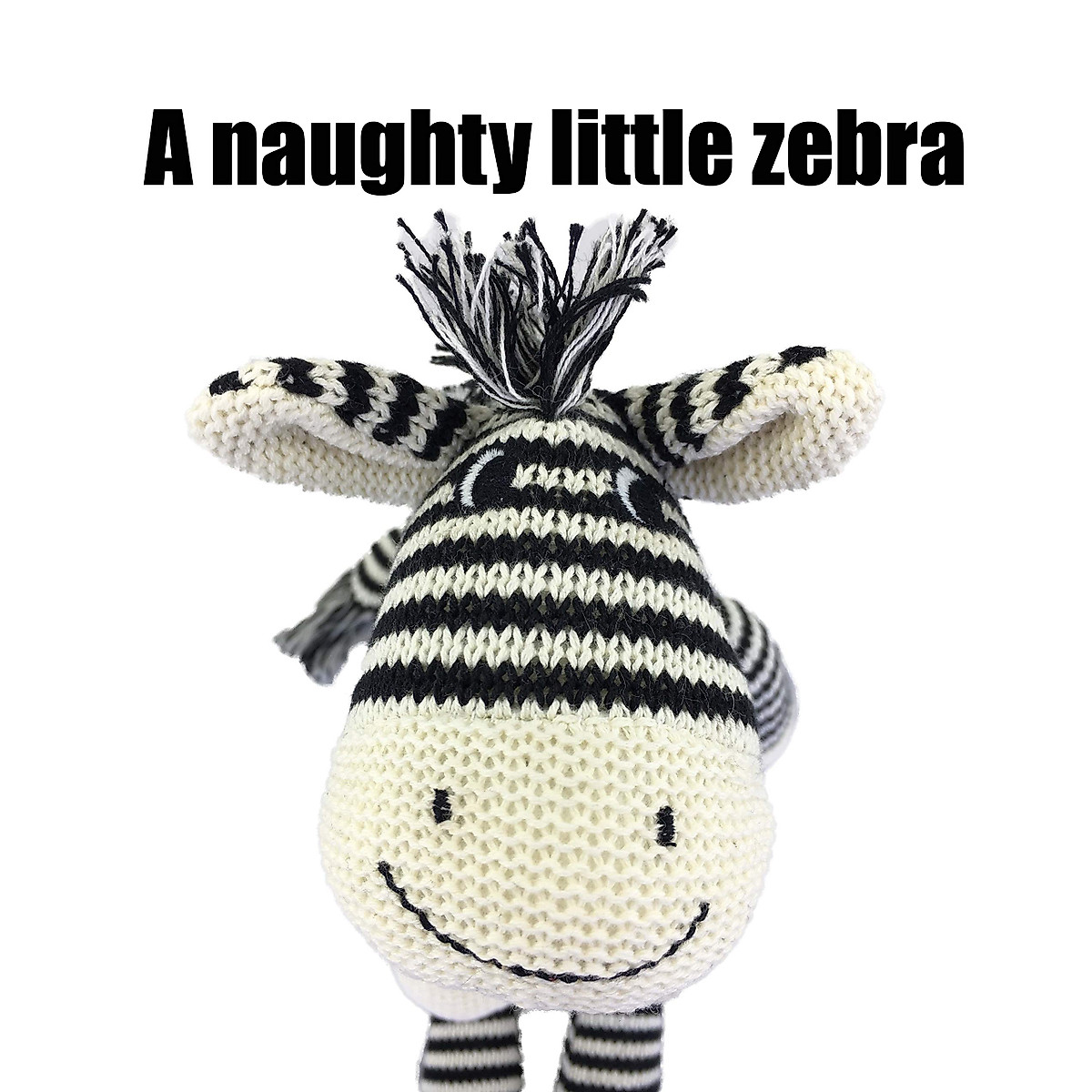 Ice King Bear Zebra Stuffed Animal Soft Plush Toy 10 Inches (Hand Knitted)