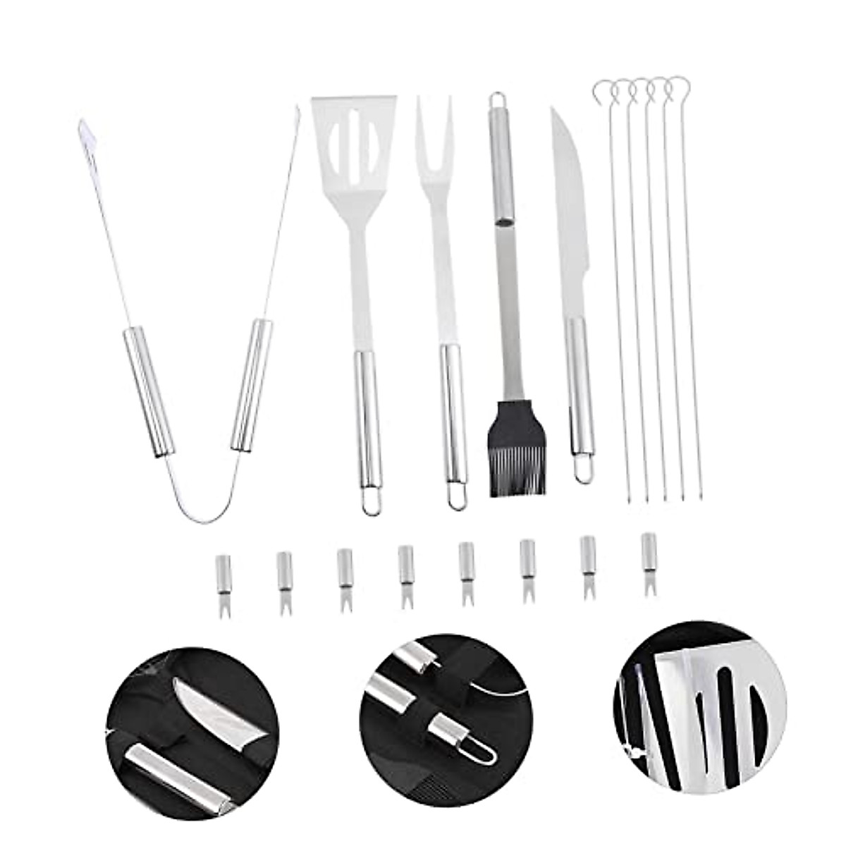 SECFOU 1 Set Barbecue Tool Portable Grilling Spatula BBQ Vegetable Clip Barbecue Grill Utensils Cooking Fork Grill Tongs Outdoor Grill BBQ Supplies Cooking Utensils Stainless Steel Mini