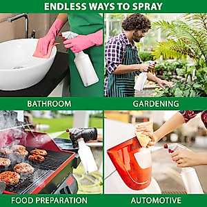 Bar5F Spray Bottle for Cleaning Solutions (24 Oz, 2 Pack) 3X Stronger Heavy-Duty Chemical Resistant 100% Leak-Proof USA Made