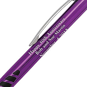 Custom Laser-Engraved Metal Ballpoint Pens With Stylus. Available in 5 Colors - Free Personalization
