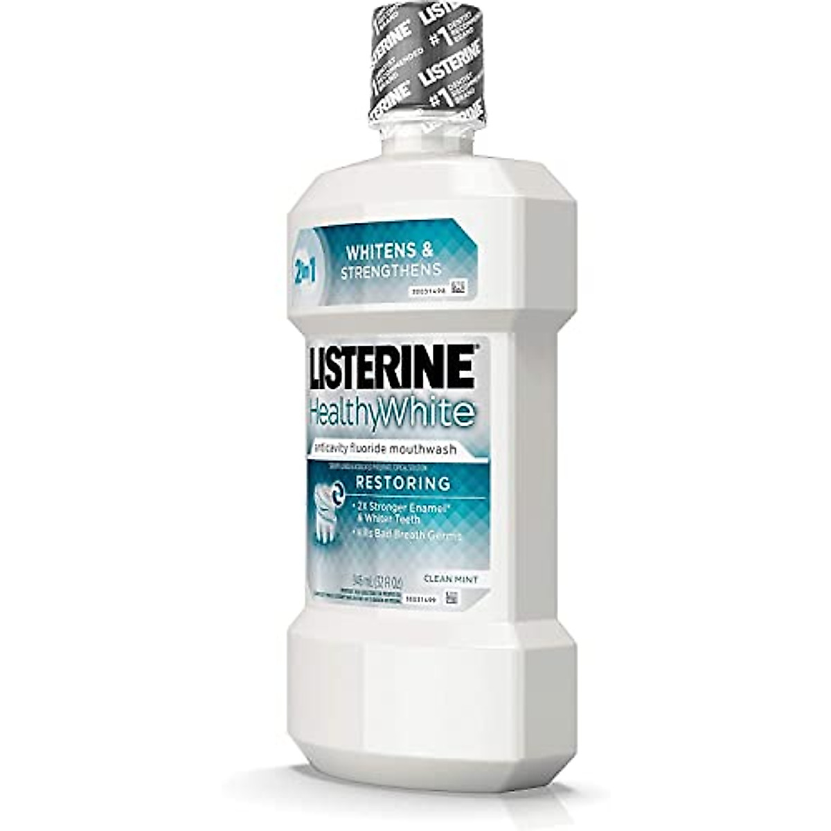 Listerine Whitening Plus Restoring Fluoride Rinse Clean Mint 946 mL (Pack of 2)
