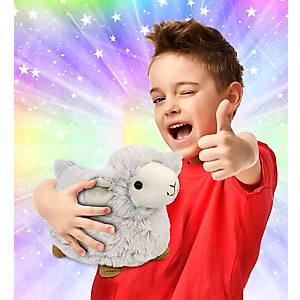 DolliBu White Sheep Plush Toy - Super Soft Sheep Stuffed Animal for Girls and Boys, Cute and Cuddly Farm Stuffed Animal, Realistic Stuffed Sheep Plush Gift, Decor for Baby, Kids, Adults - 11.5 Inches