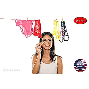 Eldorado Clothespins, Standard Natural Wooden, Stain Proof, 3 inch, 200 Value Pack, for Multipurpose Everyday Laundry, Clothes, Towels, Craft, Photos, Pictures, Decor, Baby Shower, Art Wall