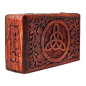 Great Birthday Gift Ideas Handmade Decorative Wooden Jewelry Box Jewelry Organizer Keepsake Box Treasure Chest Trinket Holder Watch Box Storage Box 8 x 5 Inches