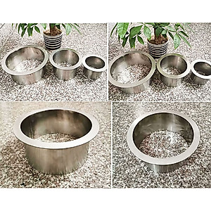 Drop-in Trash Chute - 304 Stainless Steel Round Built-in Countertop Waste Trash Chute Grommet, Brushed Finish