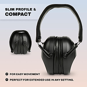 Pro Ears Ultra Gel 25 Noise Reduction Ear Muffs, 25 NRR, Lightweight & Slim w/Aviator Gel Ear Seals for Ultimate Comfort, Ideal for Shooting Ranges, Construction, and Loud Events, 8.8 oz, Made in USA