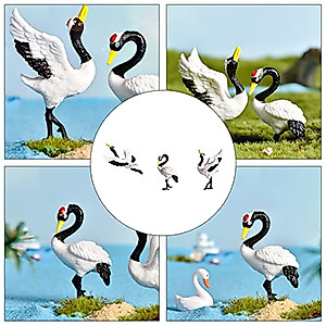 Alasum 3pcs Simulated Red-Crowned Crane Office Decore The Office Decor Micro Landscape Decorations Red-Crowned Crane Adornments Terrarium Decorations Cake Decorations Tropical Bird Figure