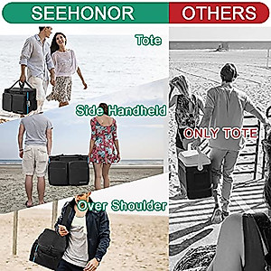 SEEHONOR Insulated Cooler Bag 60 Cans Large Collapsible Insulated Lunch Box Leakproof Soft Cooler Bag for Grocery Shopping Camping Picnic Beach 40L