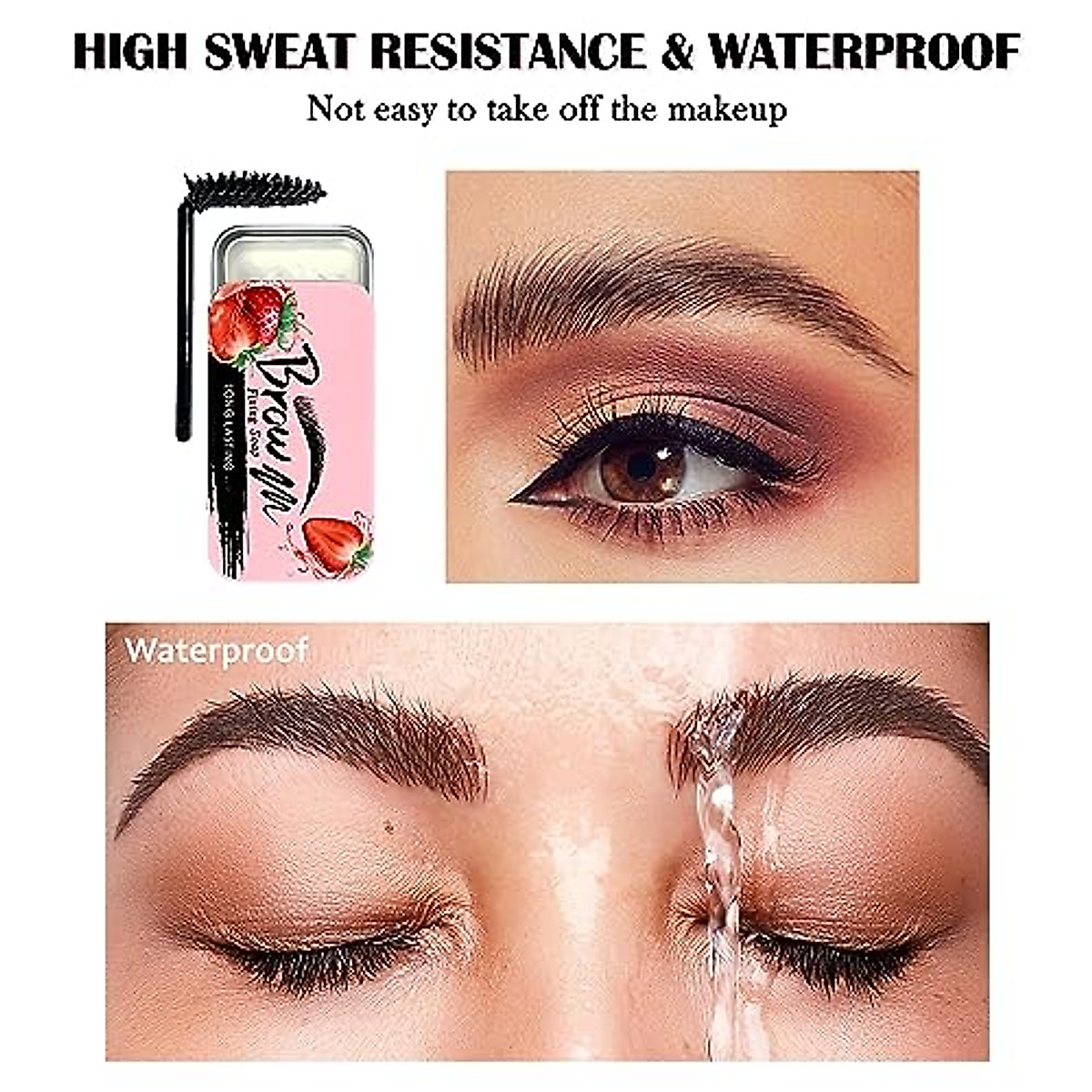 Brow Soap Eyebrow Soap for Eyebrow-2PCS Brow Styling Soap Kit 4D Brow Freeze, Long Lasting Waterproof No Flaking Clear Brow Gel, Eyebrow Wax with Brow Brushes & Spray Bottle for Natural Eyebrows-02#