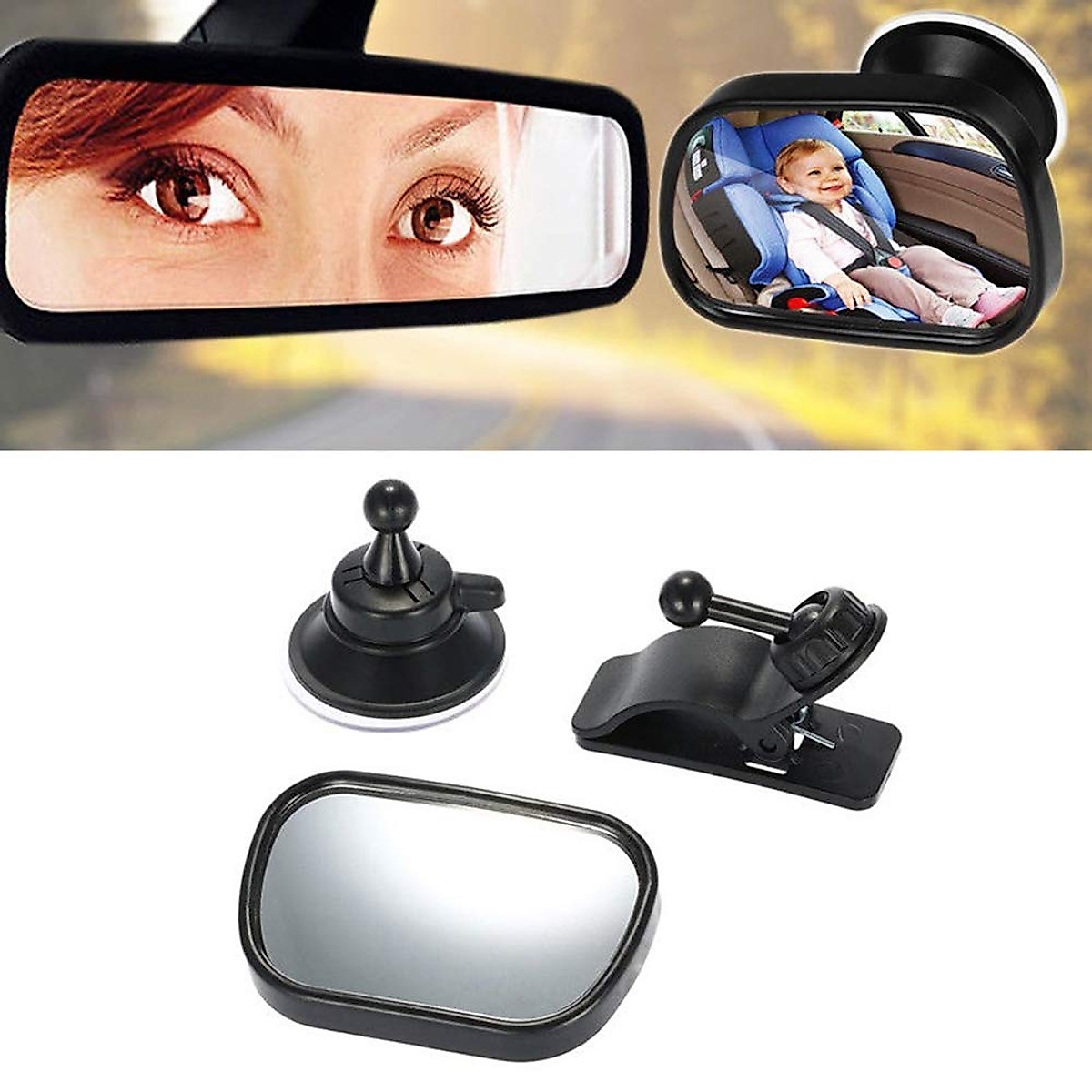 xinyijiayi Backseat Mirror Baby Mirror for Car Rear View Mirror Car Seat Mirror for Infant Toddler Shatterproof Safety Rear View Backseat Mirror 360 Degree Rotatable