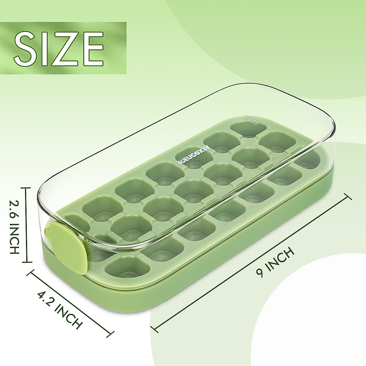 Ice Cube Tray, Easy Release Ice Mold - Silicone 21 pcs Ice Cube Trays for freezer - Ice Box for Cocktail, Tea, Coffee