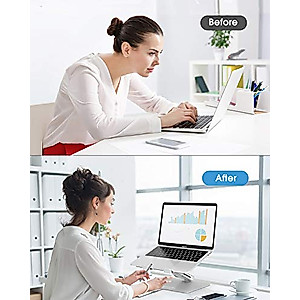 AboveTEK Laptop Stand, Adjustable Portable Computer Riser, Ergonomic Aluminum Notebook Desktop Holder for Desk, Compatible with MacBook Pro, Air, HP, Fits Up to 17 Inch Laptops, Silver
