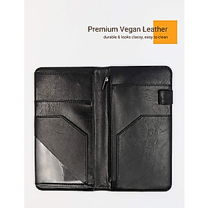 Mymazn Holographic Glitter Server Book with Zipper Pocket 5x9 Waitress Book with Magnetic Closure Pocket Serving Book for Waitress Wallet