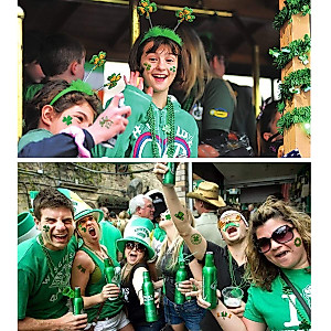 168 PCS St Patricks Day Tattoos Stickers Shamrock Tattoos Temporary Stickers Irish Tattoos Stickers for St. Patricks Day Parade Party Favors Decorations