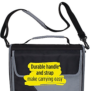 Five Star® Zipper 3-Ring Binder, 3" Round Rings, Black/Gray